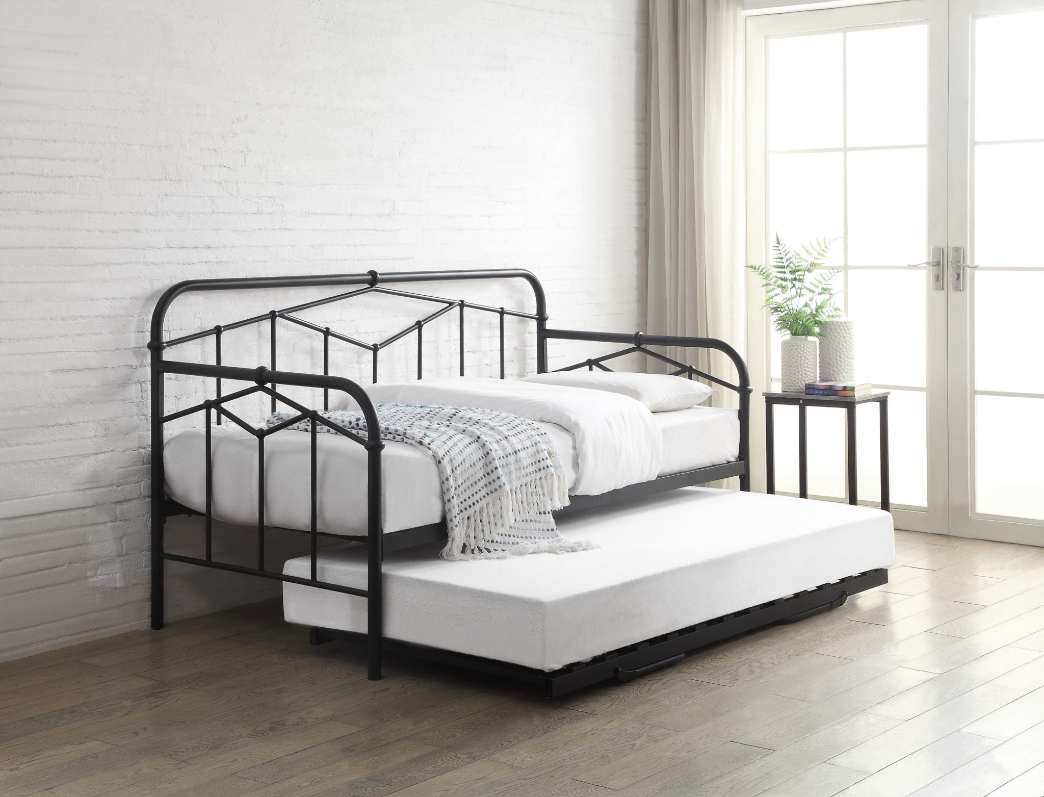 Axton Black Metal Day Bed Frame - Carpet Monster